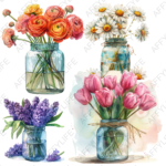 20 Spring Flowers Clipart Set – Vibrant Clipart To Brighten Your ...